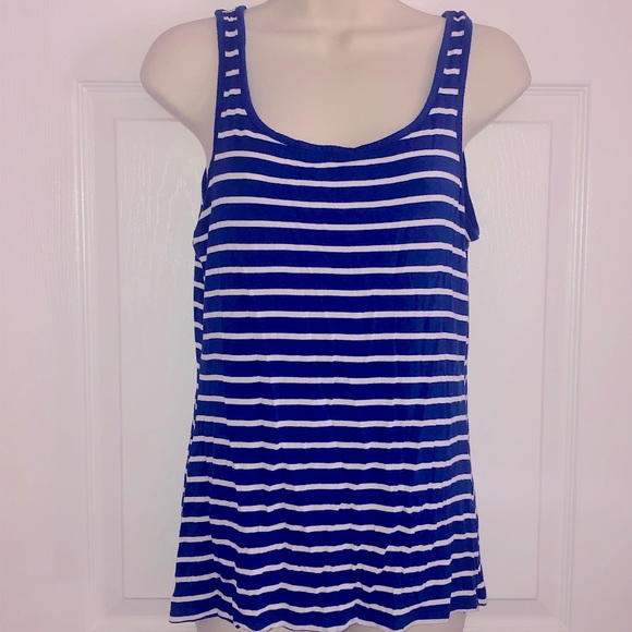 Cupio | Tops | Cupio Blue White Striped Basic Soft Tank Top | Poshmark